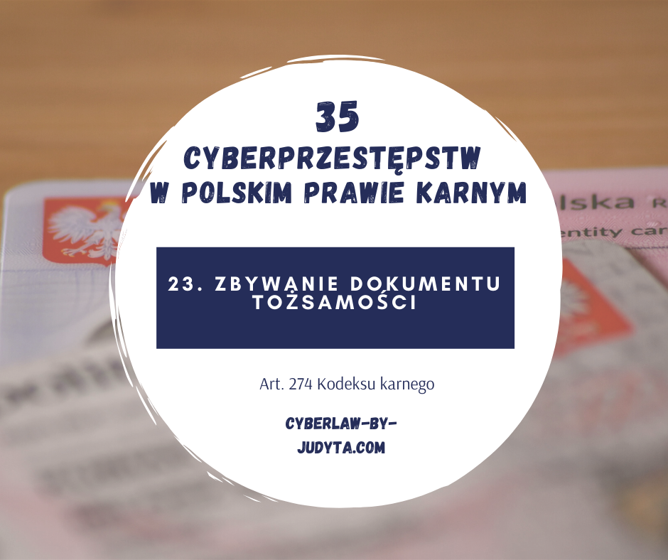 (23): Disposing of Identity Documents in Cyberspace (Art. 274 of the ...